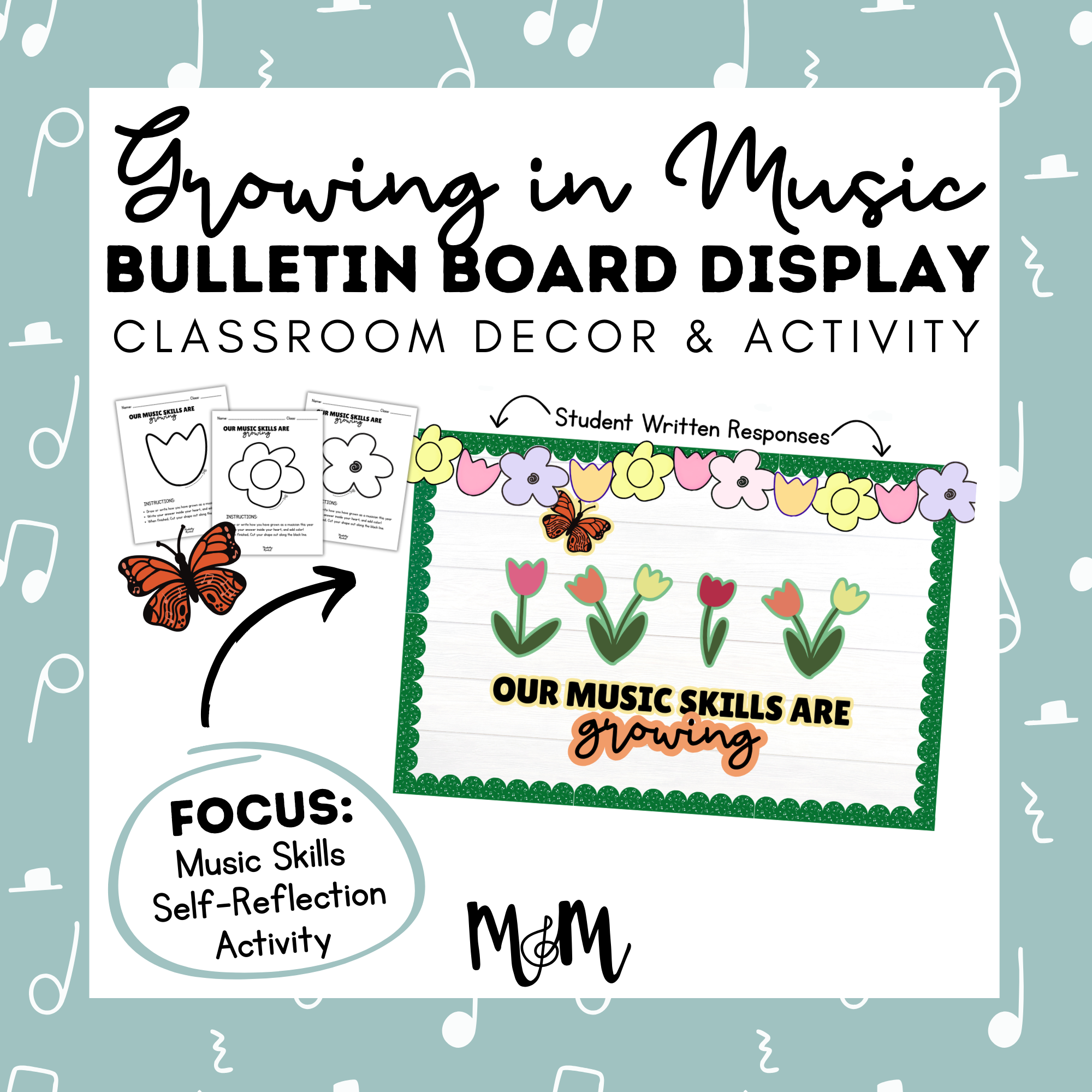 Our Music Skills are Growing | Bulletin Board and Writing Activity | D ...