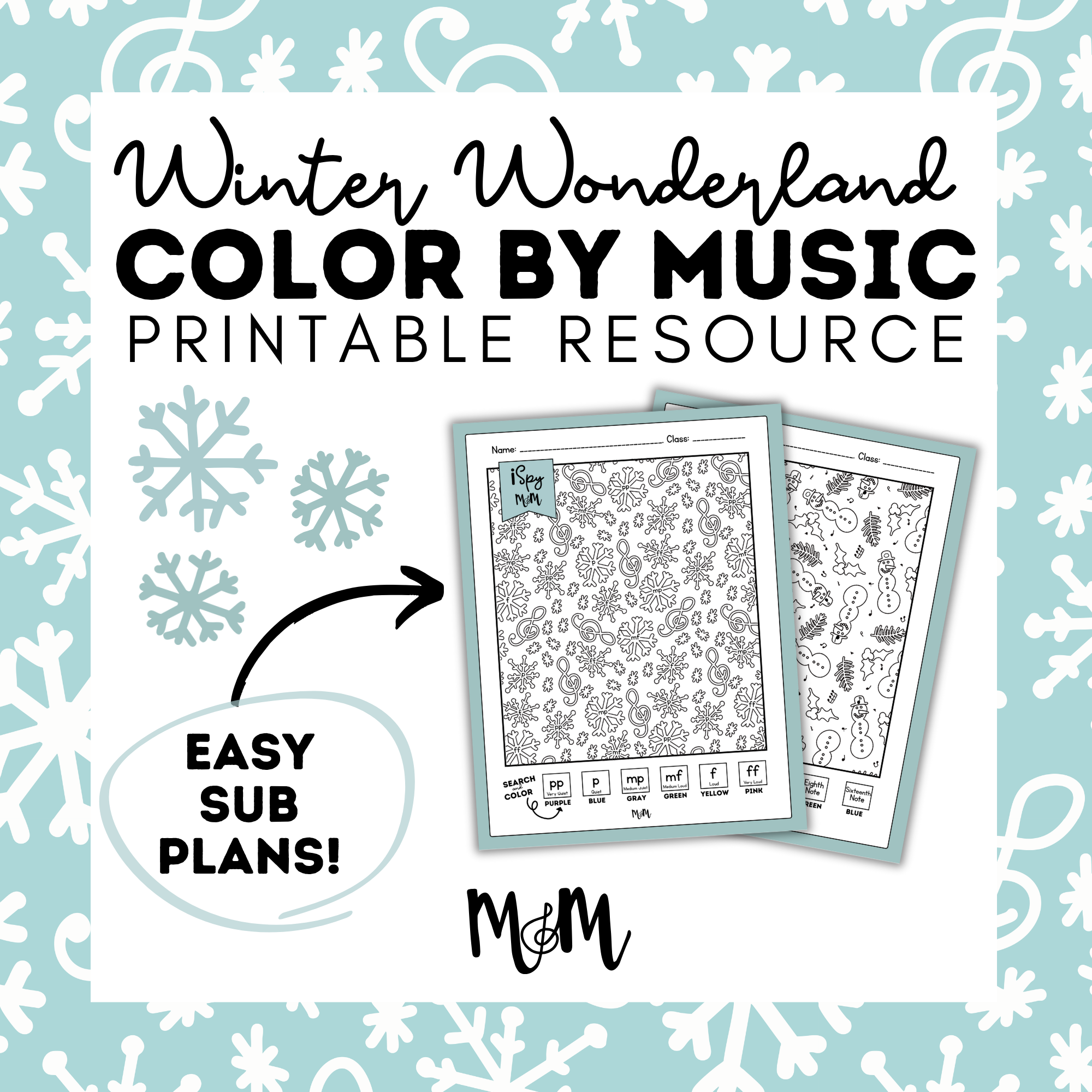 Winter Wonderland | Color by Music | iSpy Dynamics and Rhythm Values D ...