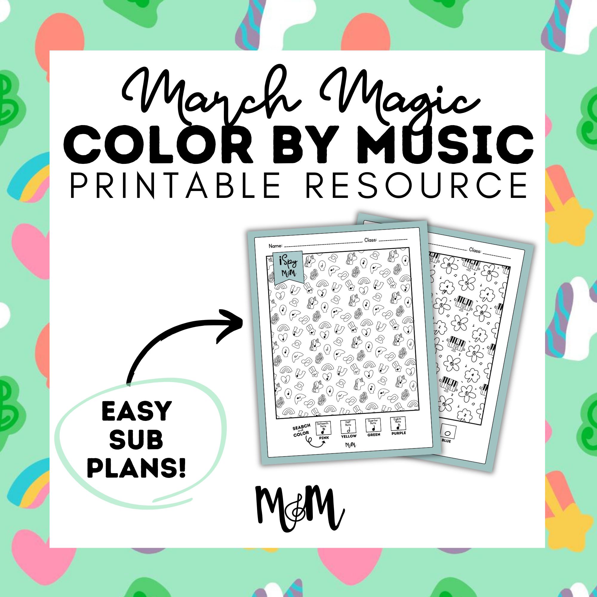 March Magic | Color by Music | iSpy Rhythm, Music Vocabulary, Solfege ...