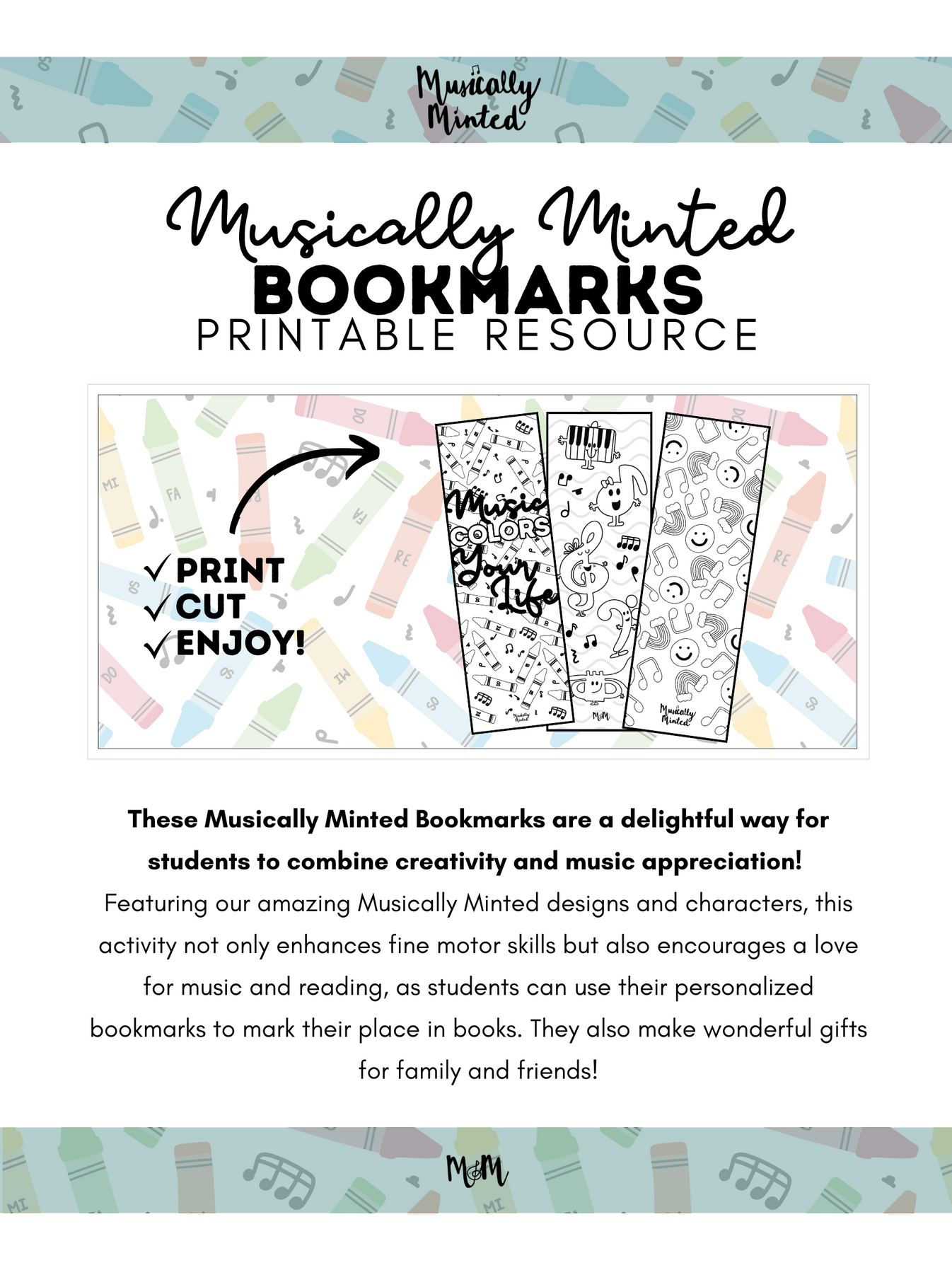 Musically Minted: Music Bookmarks DIGITAL DOWNLOAD