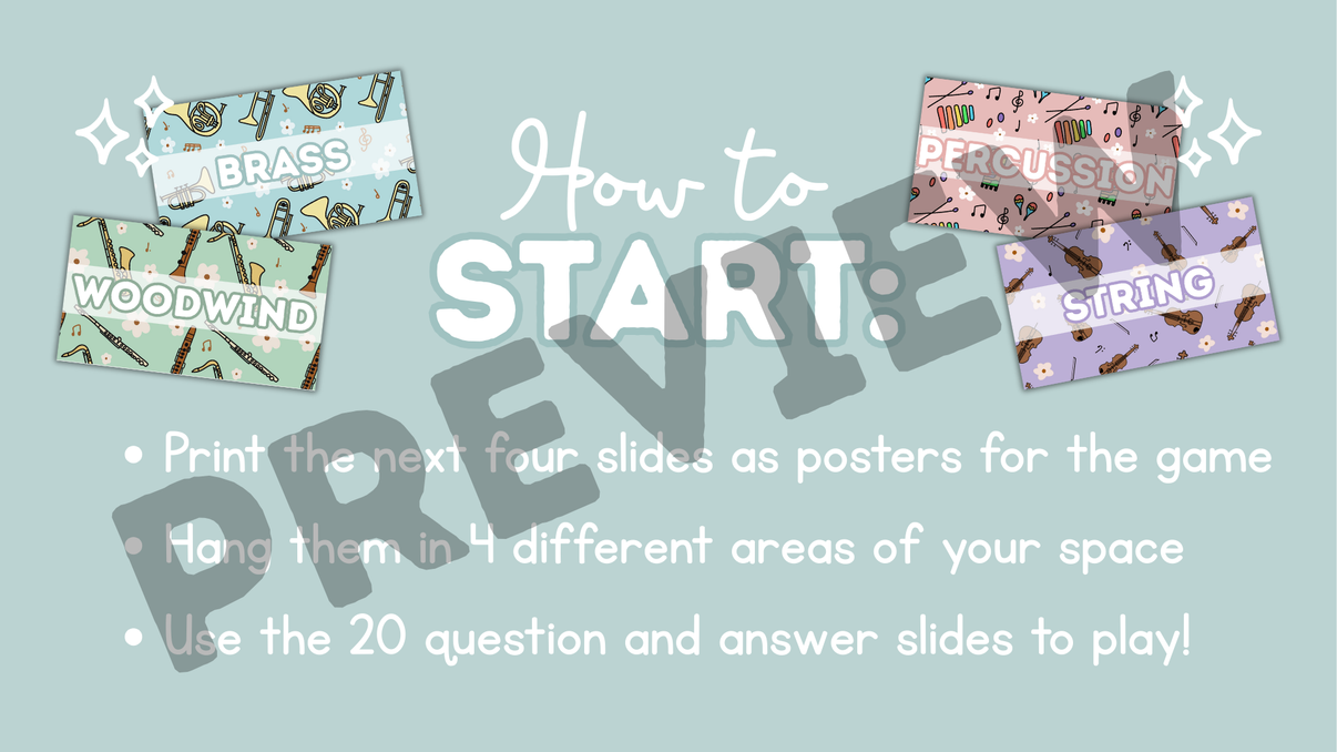 Instrument Family: Four Corners Game | Music Classroom Google Slide Di ...