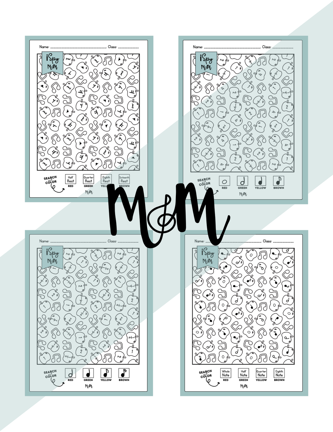 Apple Rhythms: Color by Note | Music Coloring Page DIGITAL DOWNLOAD ...