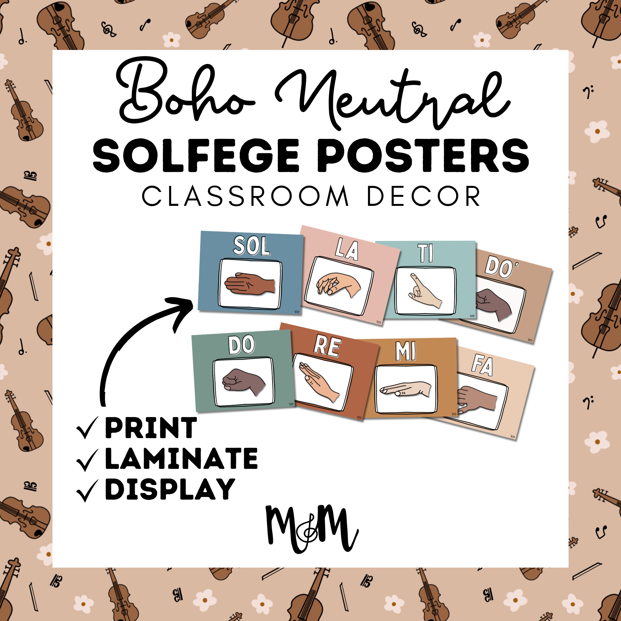 Boho Neutral: Solfege Posters DIGITAL DOWNLOAD – Musically Minted