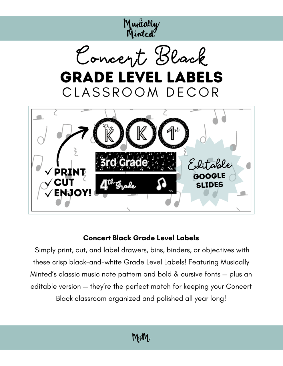 Concert Black: Grade Level Labels DIGITAL DOWNLOAD – Musically Minted