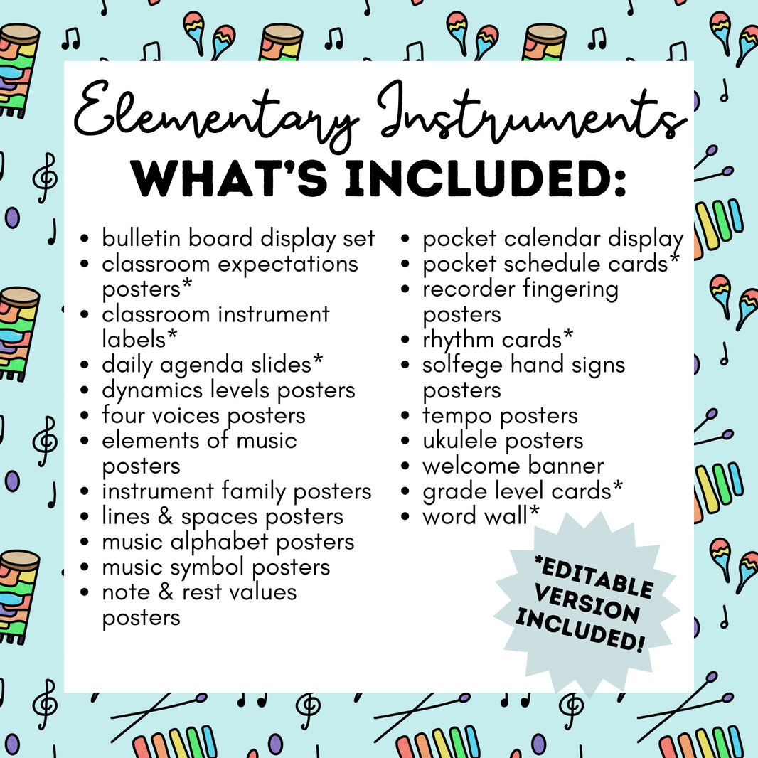 Elementary Instruments Digital Decor Pack – Musically Minted