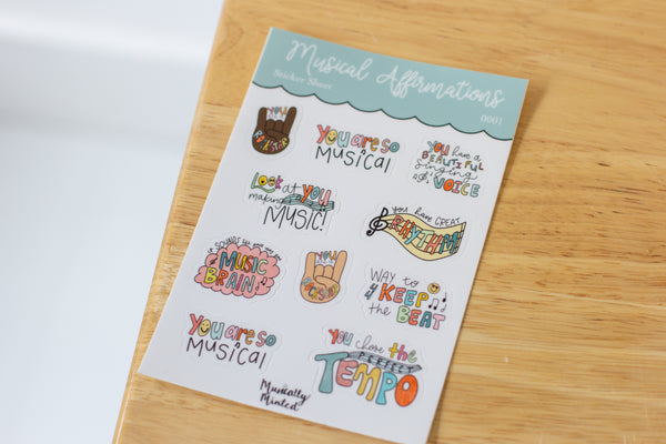 Musical Affirmations Sticker Sheet – Musically Minted