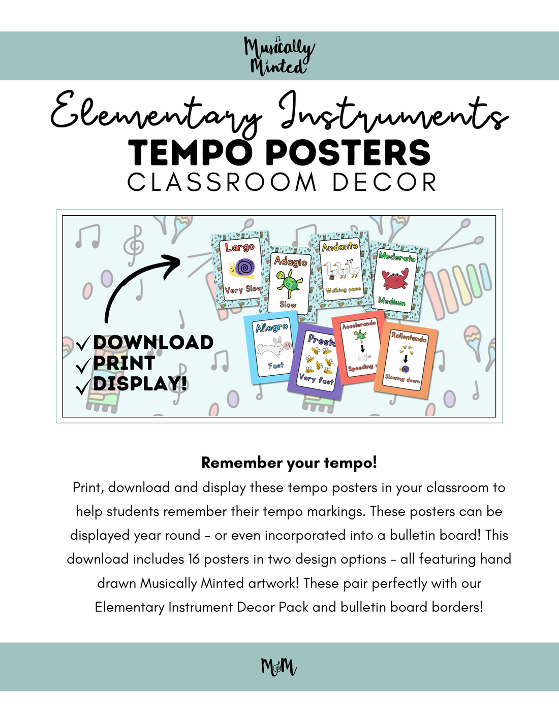 Elementary Instruments: Tempo Posters DIGITAL DOWNLOAD – Musically Minted
