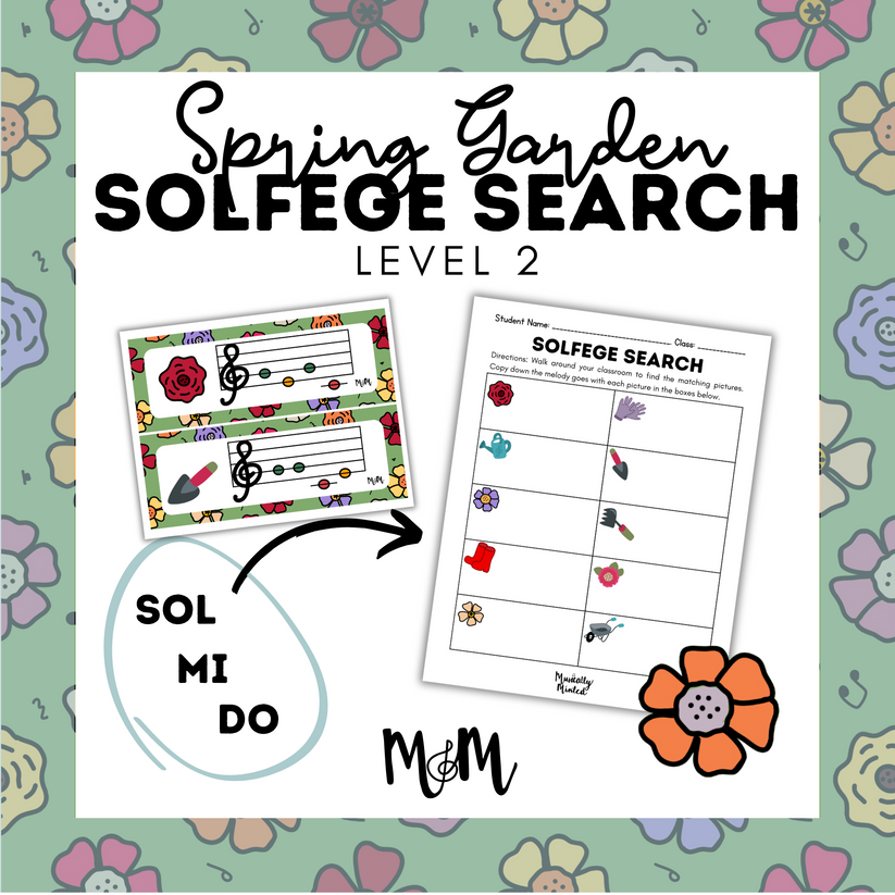 Spring Garden: Solfege Search | Level 2 | Melody Write the Room | Musi ...