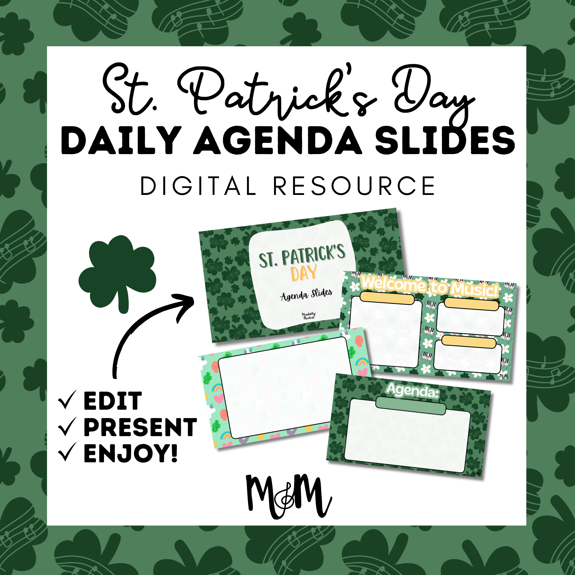 St. Patrick’s Day Daily Agenda Slides | Google Slides DIGITAL DOWNLOAD ...