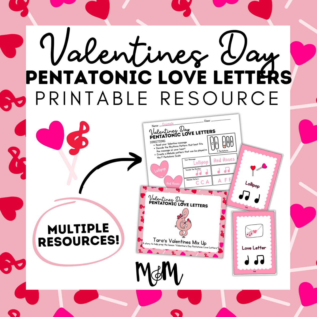 Valentines Day Pentatonic Love Letters | Orff Instrument Rhythm and Me ...