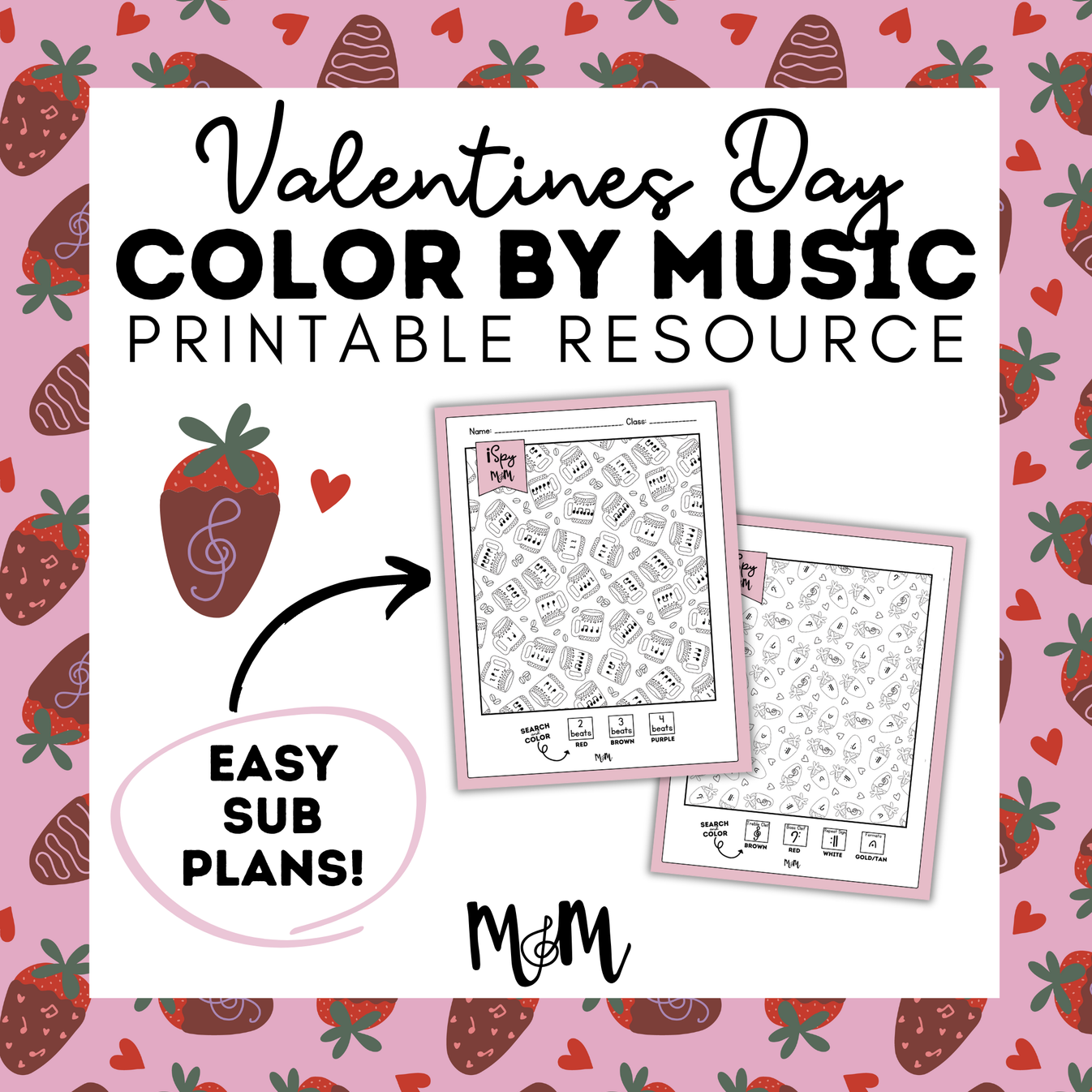Valentines Day | Color by Music | iSpy Instrument Families, Music Symb ...