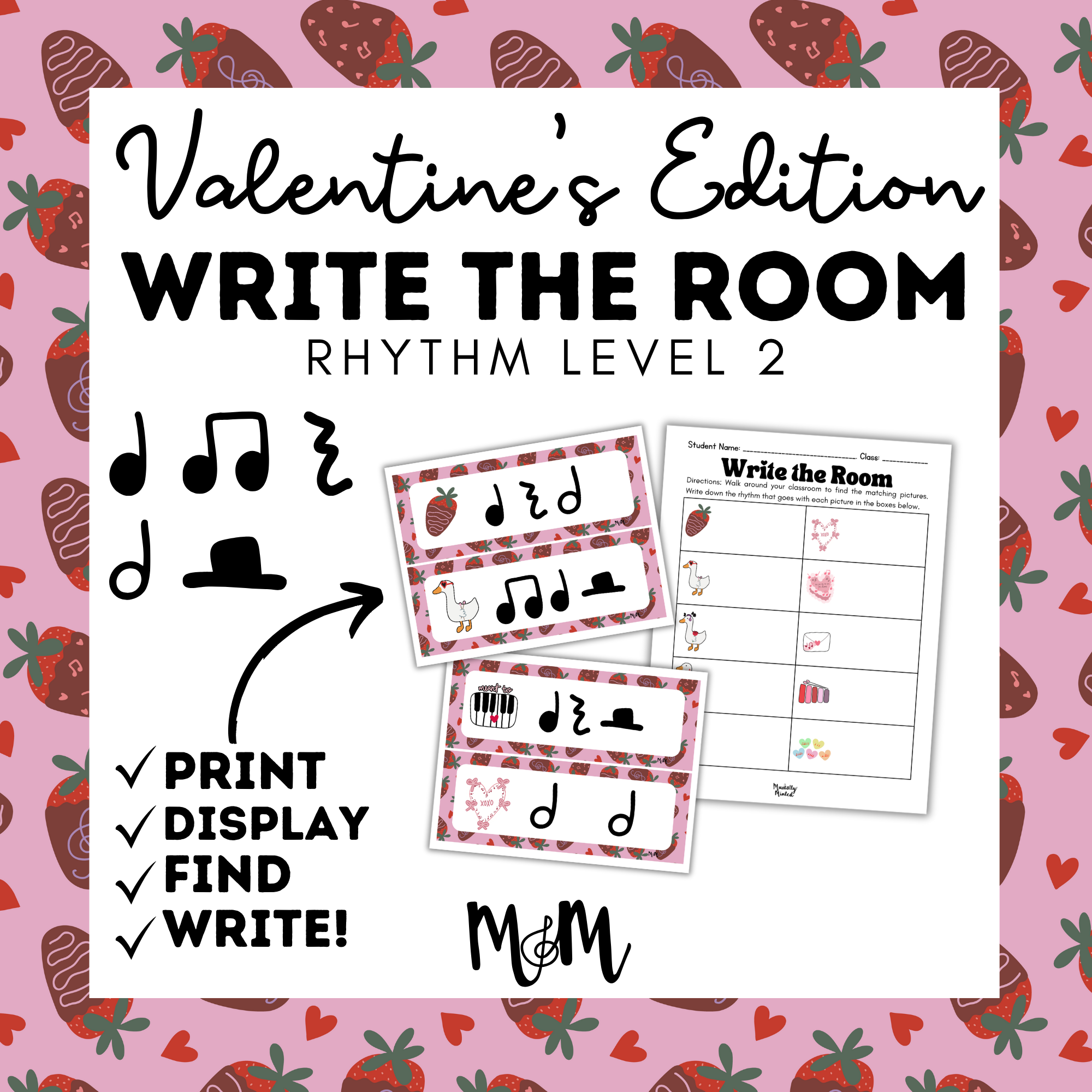 Valentines Day: Write the Room | Rhythm Level 2 | Music Activity | DIG ...