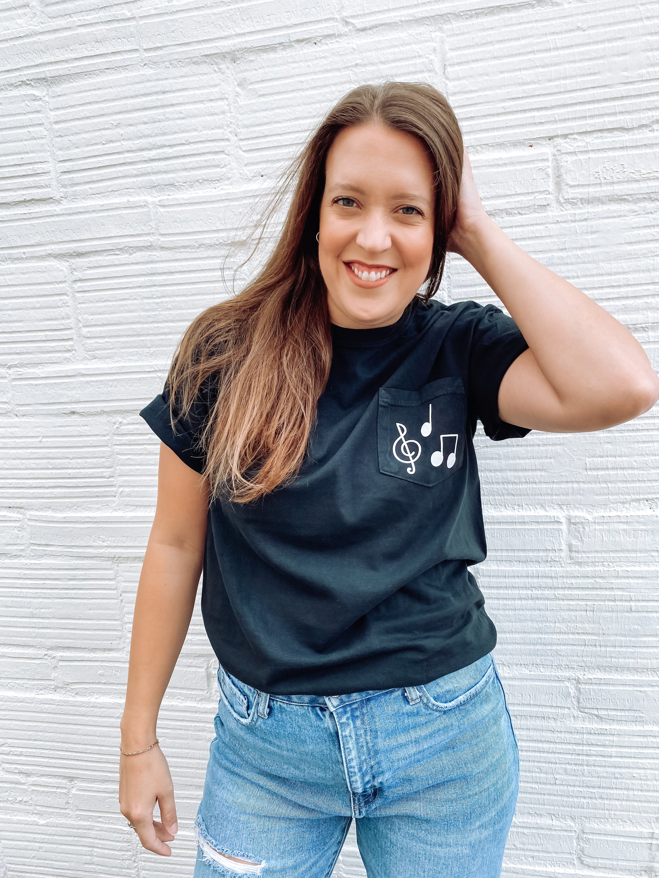 Black & White Music Note Pocket T-Shirt – Musically Minted